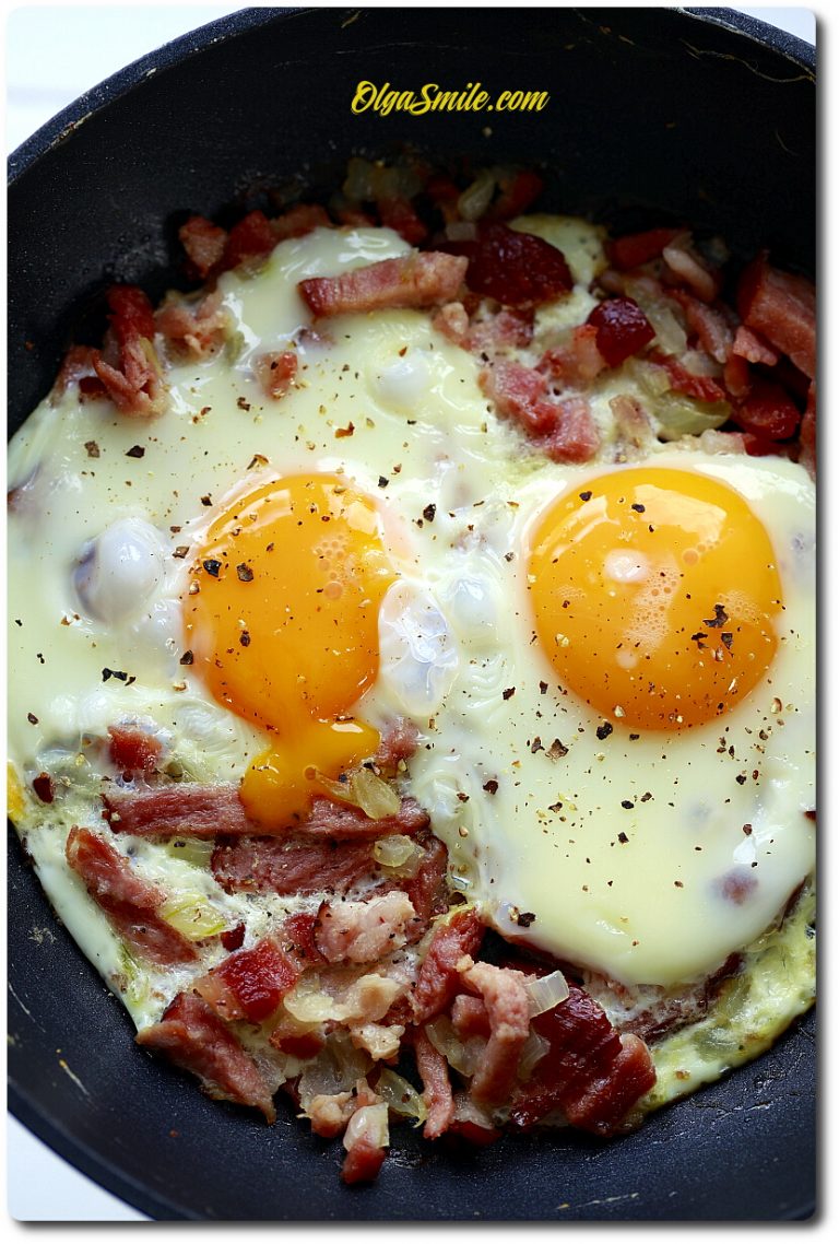 JAJKO SADZONE Z SZYNKĄ I SEREM przepis Olga Smile