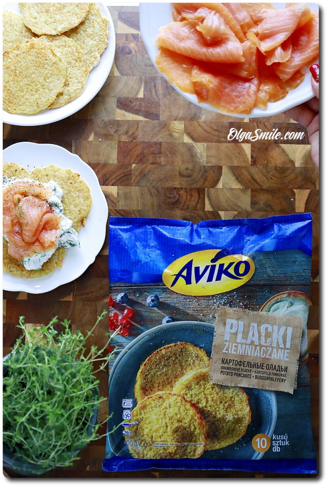 PLACKI ZIEMNIACZANE AVIKO Z SERKIEM I RYBĄ WĘDZONĄ przepis Olga Smile